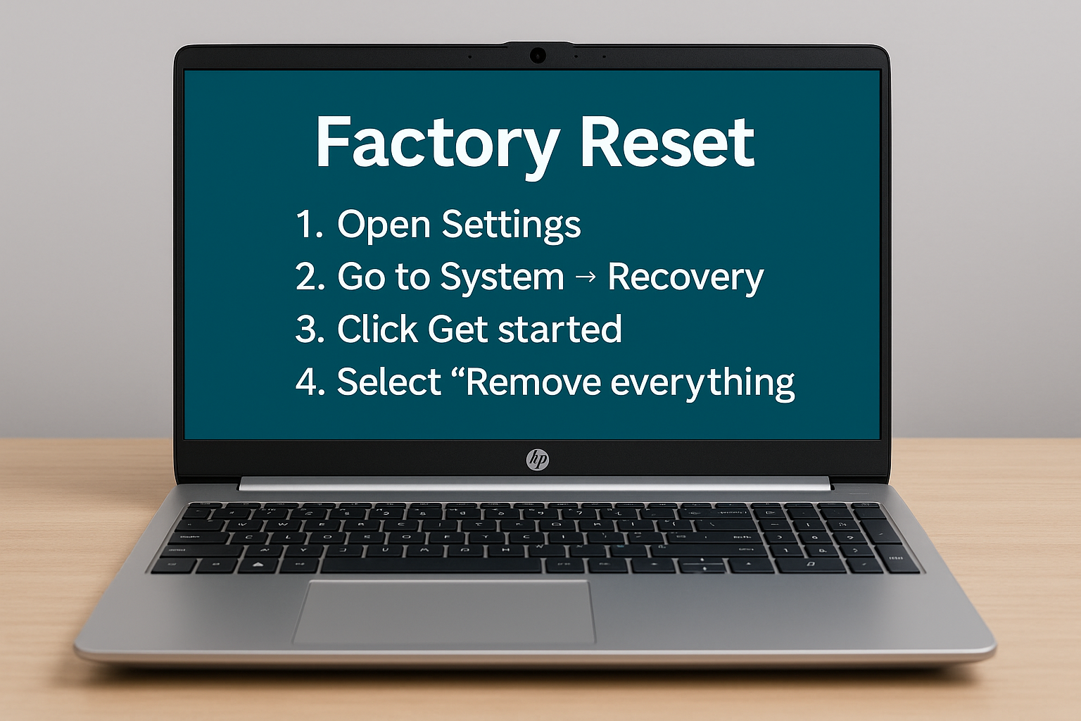 Reset your Student HP Laptop – Piedmont Community College